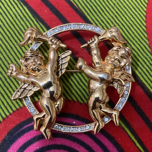Jewelry | Angels Brooch Gold Tone | Poshmark